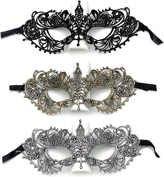 3 stuks kanten maskerbal masker - sexy Venetiaans gezichtsmasker in ...