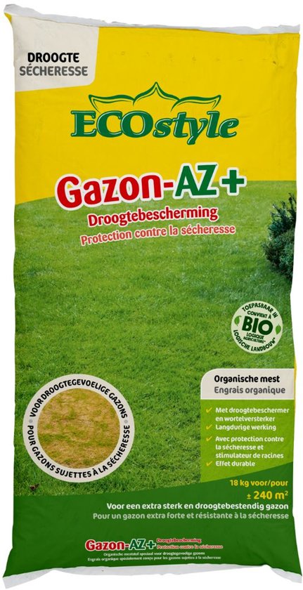 Ecostyle gazonmeststof 18kg voor 240m² - Gazon-AZ+ Droogtebescherming | bol