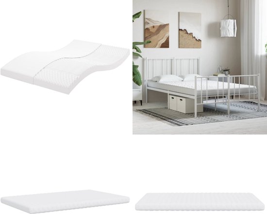 vidaXL Schuimmatras 7 zones hardheid 20 ILD 120x200 cm wit ...