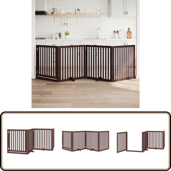 vidaXL Hondenhek - 4 panelen - 320 cm - Populierenhout Hondenhek - Hondenhekken -... | bol