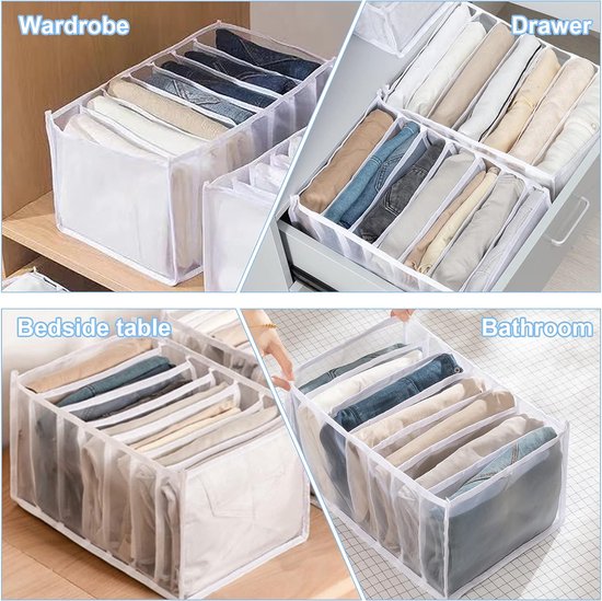 Kledingkast, organizer, kledingopslag van mesh, 4 stuks, kledingkast ...