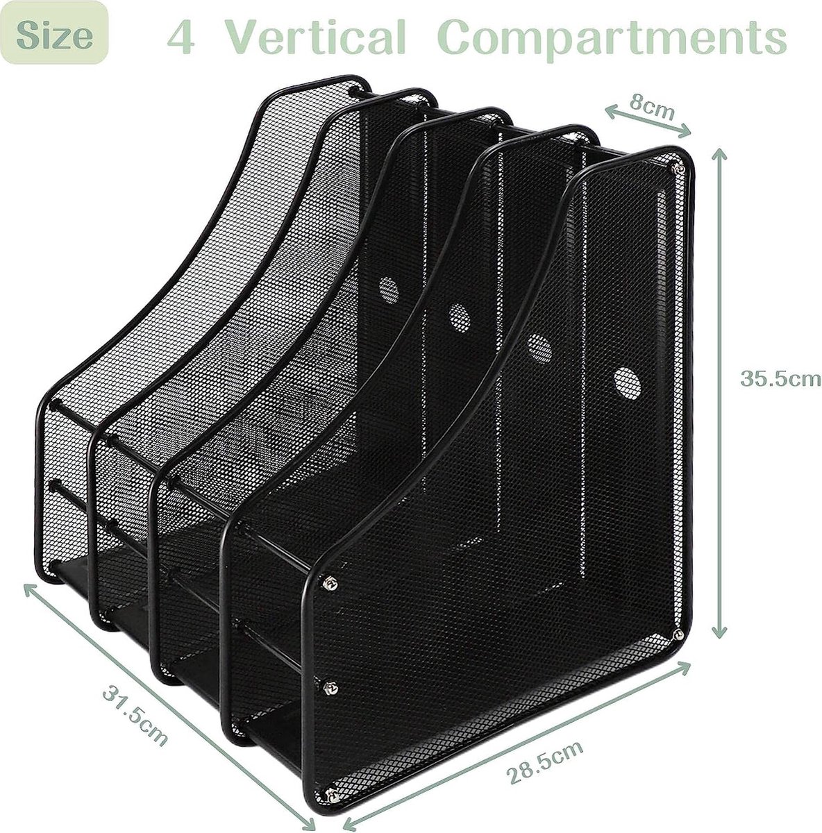 Mesh Bureau Organizer Magazine File Rack Houder, 4 compartimenten ...