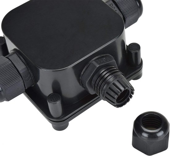 Waterdichte verdeeldoos, set van 5, IP68, 230 V, zwart | bol