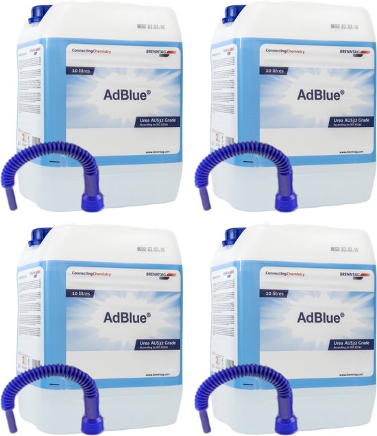 Adblue 4x 10l - Inclusief Handige Vulslang - ISO 22241 gecertificeerd - UREA AUS32... | bol.com