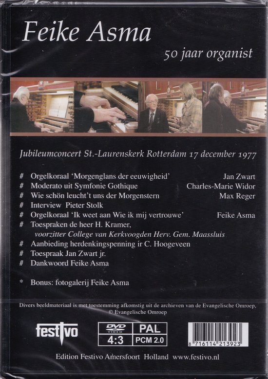 Feike Asma, 50 jaar organist - Feike Asma bespeelt het orgel van de St. Laurenskerk te... | bol.com