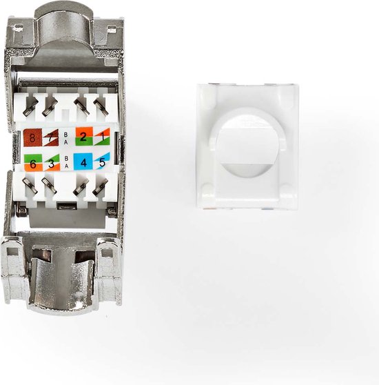 Nedis Keystone - CAT6 - RJ45 Female - S/FTP - Metaal - Doos | bol