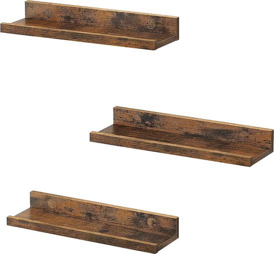 LWS038T01 Wandplank set van 3 zwevende plank 38 cm breed plank voor fotolijstjes en... | bol
