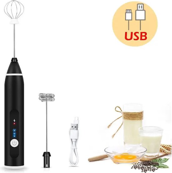 2 In 1 Elektrische Koffie Melk Opschuimer - Usb Oplaadbaar - Ei Klopper - Garde Mixer... | bol
