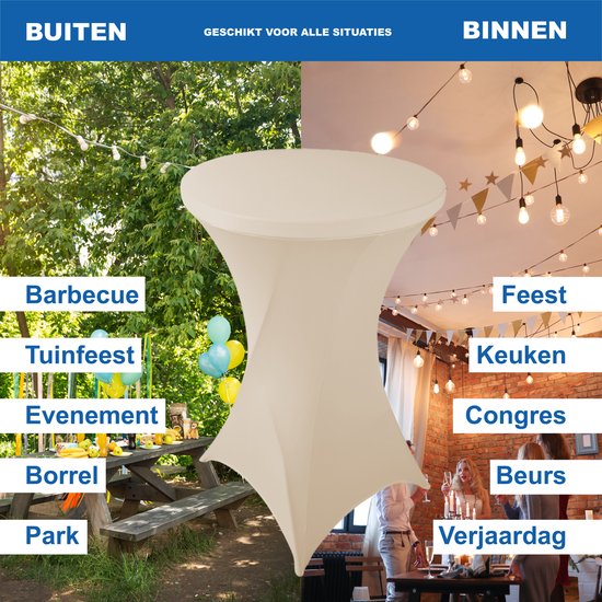 Statafelrok Champagne x 2 – ∅ 80-85 x 110 cm - Statafelhoes met Draagtas - Luxe Extra... | bol