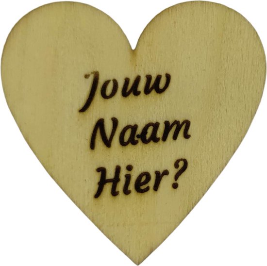 [ Laser ] Je eigen tekst op een houten hartje! - 4 x 4 cm (middel) | bol