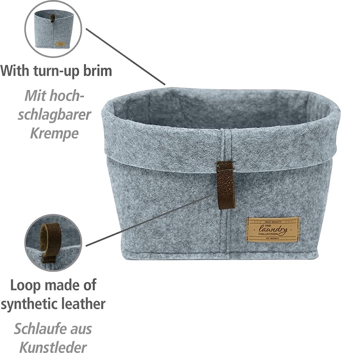 Feli S Vilten mand met opstaande rand, box voor de lade in ...