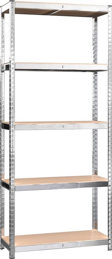 The Living Store Opbergrek - Opbergrek - 75 x 30 x 172 cm - Zilver | bol