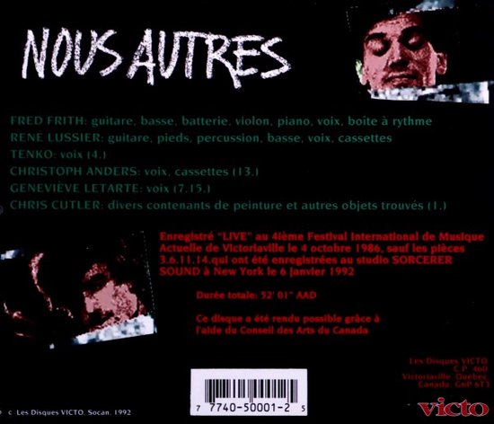 Nous Autres, Rene Lussier | Muziek | bol