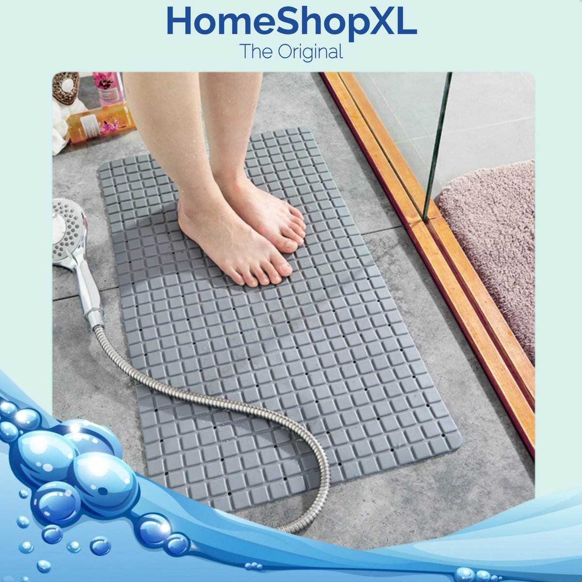 The Original - Douchemat Antislip - Grijs - Badmat Anti Slip Met ...