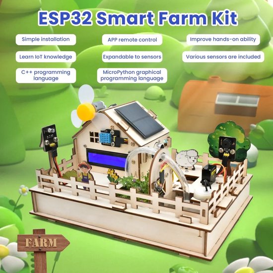 Keyestudio Smart Farm Kit voor Arduino met “ESP32 IoT PLUS” moederbord ...