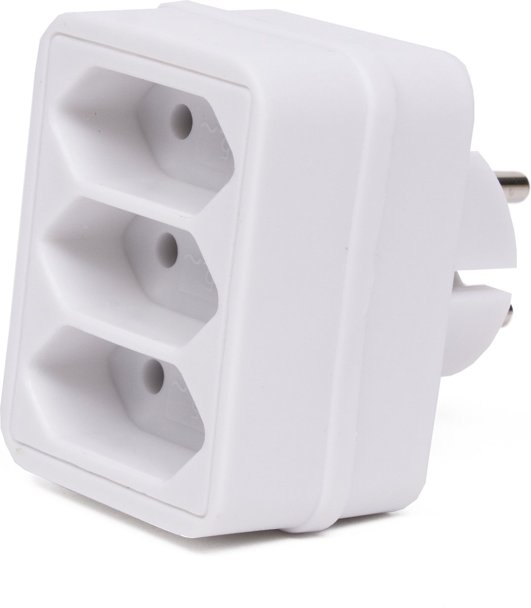 Benson Stopcontact splitter - 2x - triple - wit - voor 3 platte ...