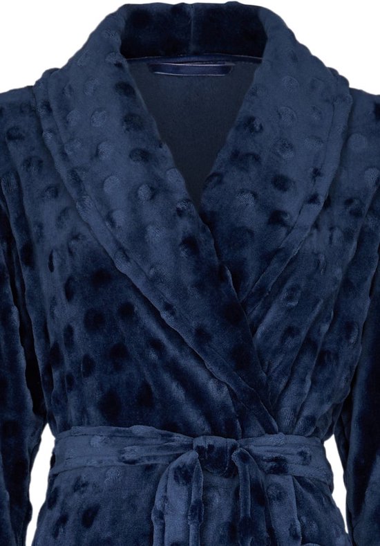 Blauwe lange badjas Pastunette - fleece dames badjas - luxe & kwaliteit ...