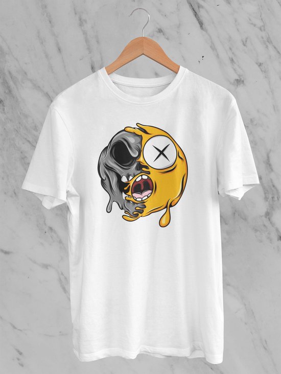 Feel Free - Halloween T-Shirt - Smiley: Sprakeloos gezicht - Maat XL ...