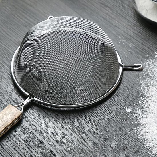 Huishoudvergiet, vergiet met houten handvat, traditioneel, 22 cm. | bol.com