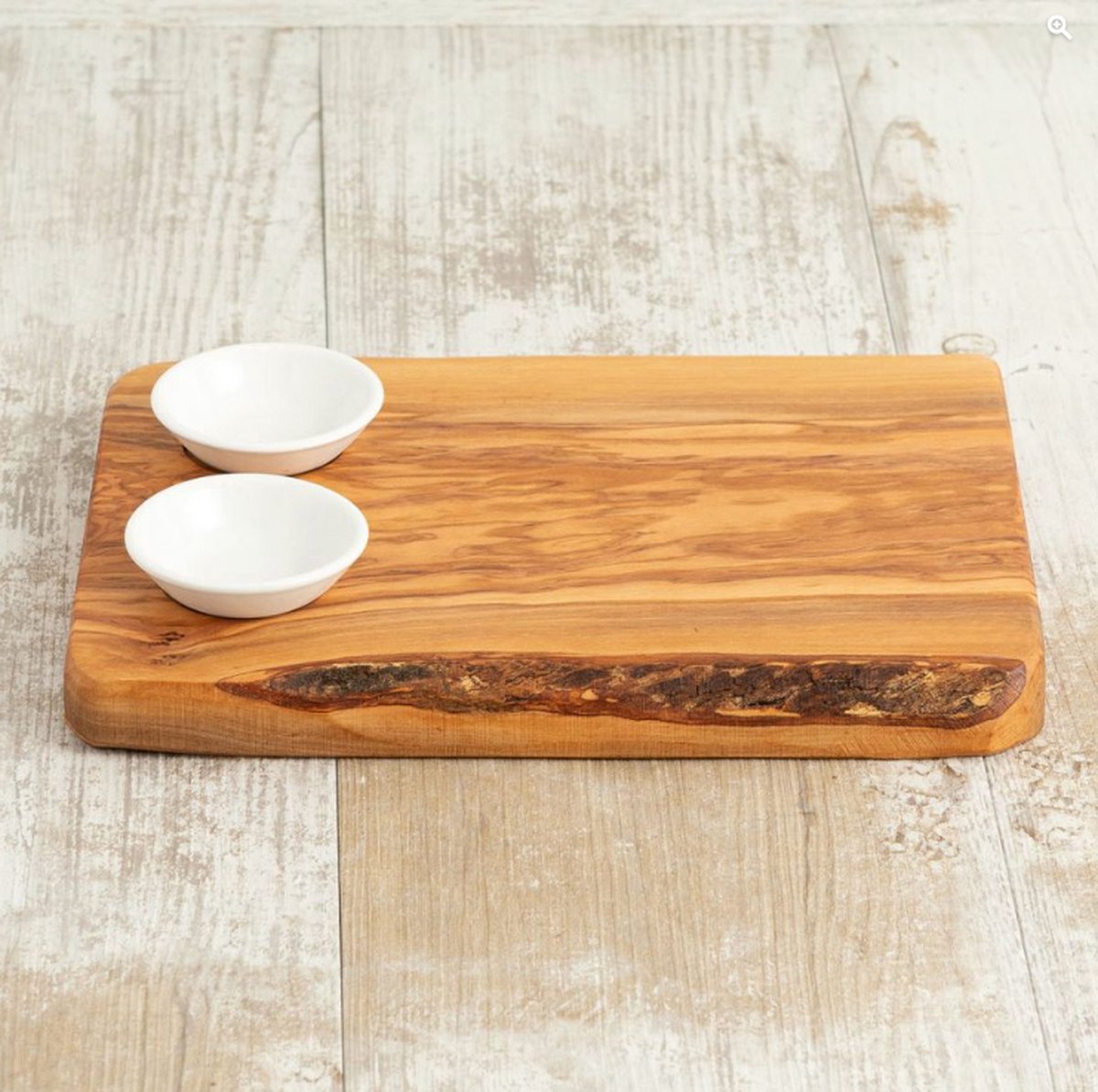 Borrelplank met 2 schotels - Tapasplank - Olijfhout - 27x20x2,5 cm ...