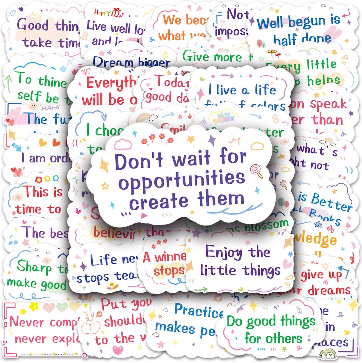 50 Stickers met motiverende teksten - Laptopstickers voor volwassenen ...