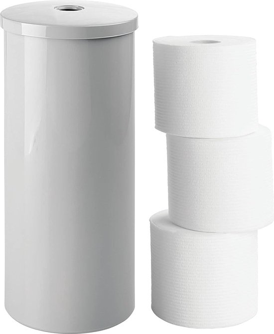 Toiletrolhouder voor de badkamer - vrijstaand/modern - met deksel en ...