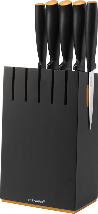 Fiskars Messenblok 5 Messen Berkenhout Zwart Veelzijdige Set RVS | bol