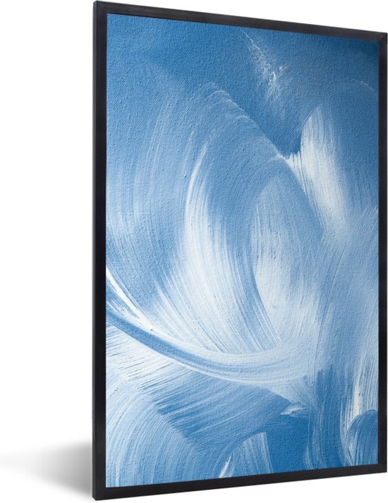 Fotolijst incl. Poster - Blauw - Acrylverf - Design - 80x120 cm ...