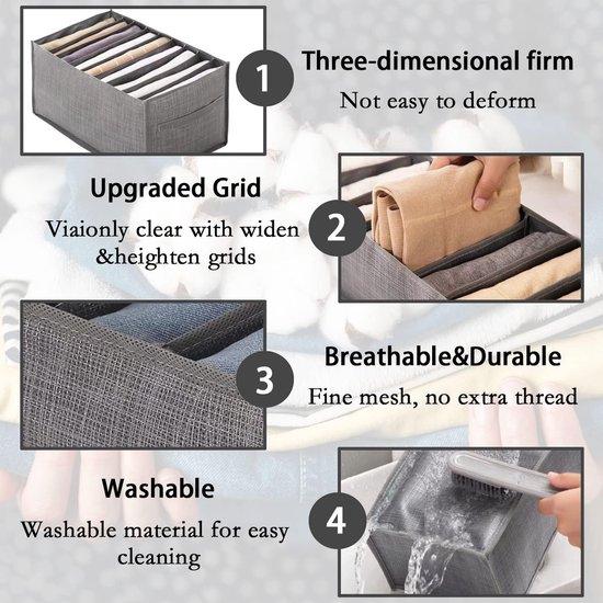 Kledingkast Kleding Organizer, 3 Stks Lade Kleding Organizer Opvouwbare ...
