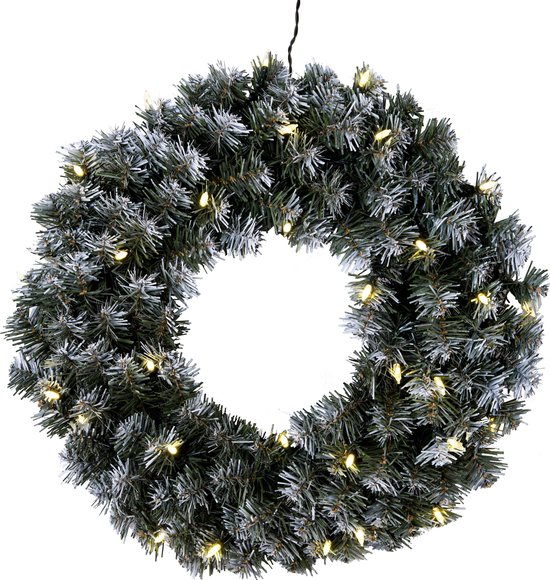 Star Trading kerstkrans voor deur | Kerstkrans met verlichting 50 cm | LED-krans... | bol