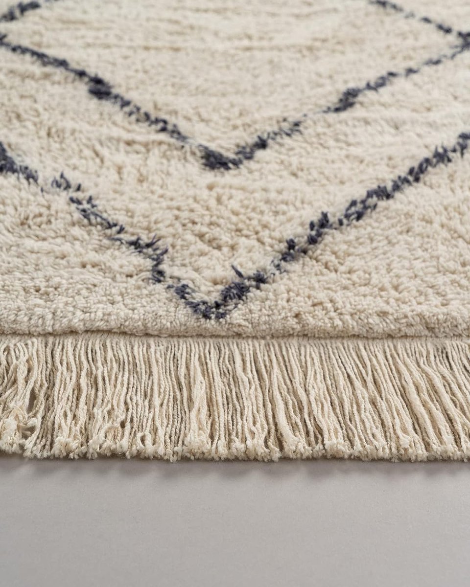 Hoogpole tapijt shaggy katoen moderne boho-look voor slaapkamer met ...