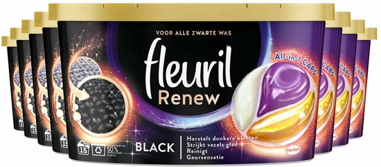 8x Fleuril Wasmiddel Capsules Renew Zwart 15 stuks | bol