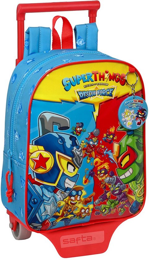 Schoolrugzak met Wielen SuperThings Rescue force Blauw 22 x 27 x 10 cm ...