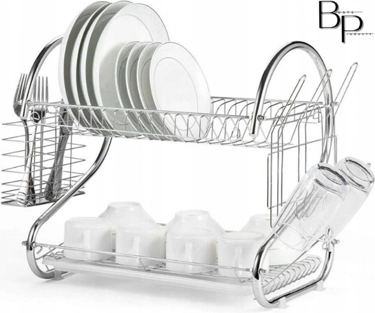 Beste Products | Luxe Metalen Afdruiprek Met Lekbak | Afwas Druiprek ...