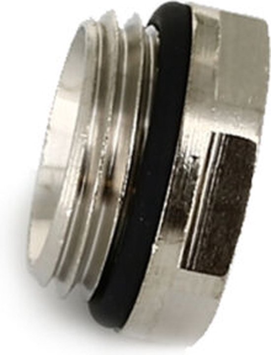 Bonfix Radiatorblindstop 1/2 vernikkeld met O-ring | bol