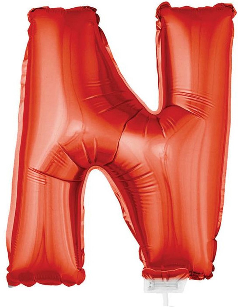 Rode opblaas letter ballon N op stokje 41 cm | bol.com