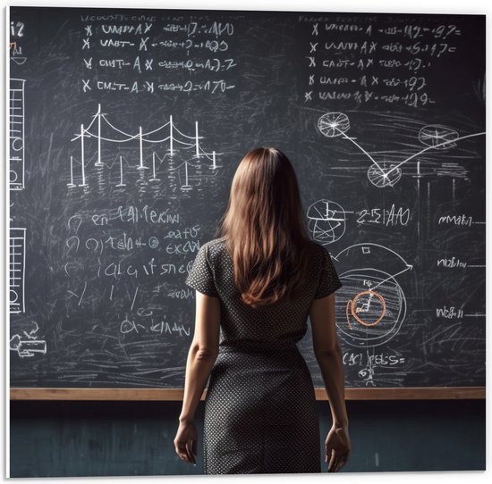 PVC Schuimplaat - Docent - School - Wiskunde - Klas - Bord - 50x50 cm ...