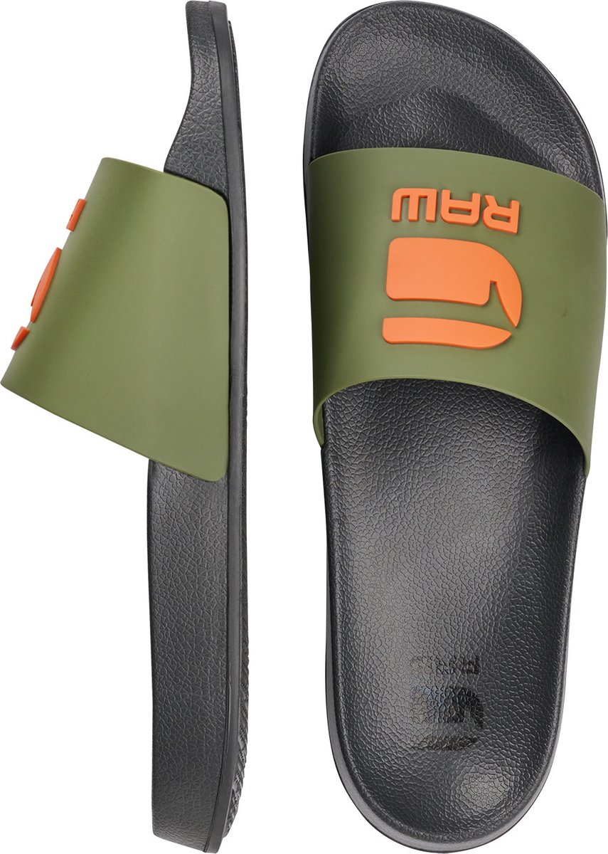 G-Star Raw - Flip-Flop/Slide - Male - Olive - Orange - 41 - Slippers | bol