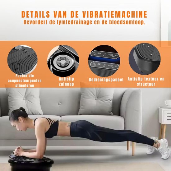 TIM® Trilplaat - Trilplaat Fitness - Vibratieplaat - 120 Vibratie ...