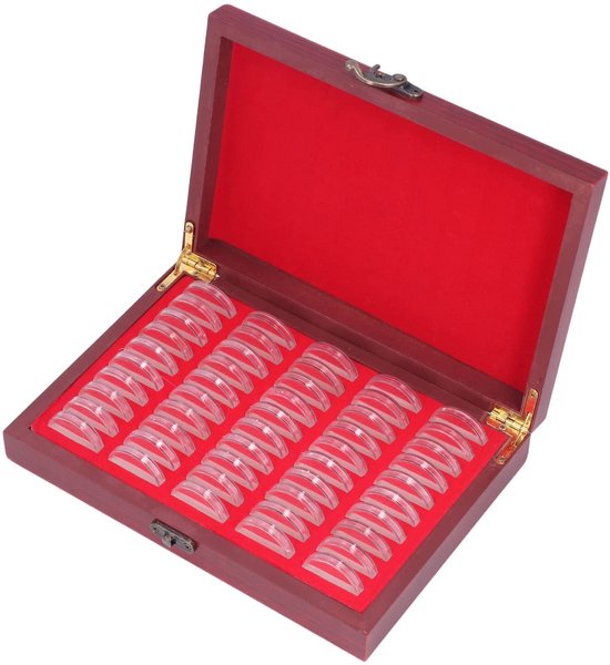 Dailygoods - Houten Opbergdoos voor 50 Munten met Muntbescherming | bol