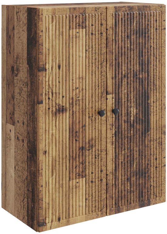 vidaXL - Wandkast - Oud - hout - 66 - x - 34,5 - x - 90 - cm - Bewerkt ...