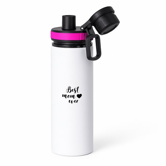 Hacebo® - Best mom ever waterfles met draaidop roze - Moeder - Mama ...