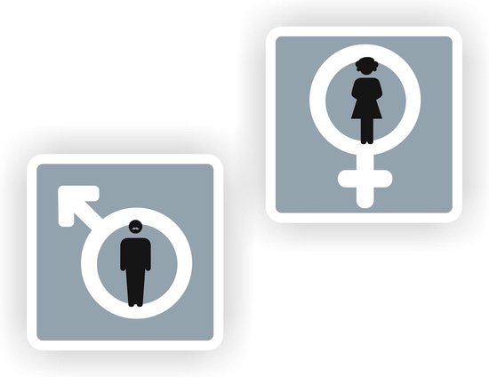 Toiletdeur stickers - Man vrouw pictogram - Ruimte aanduiden - Set van ...