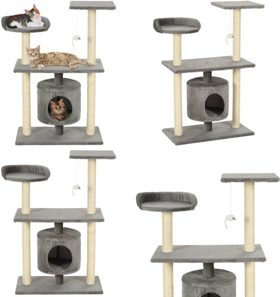 vidaXL Kattenkrabpaal met sisal krabpalen 95 cm grijs - Krabpaal ...