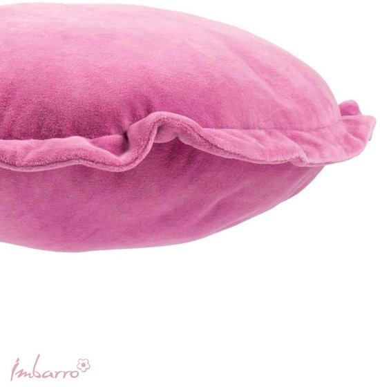 Imbarro Home & Fashion Kussen Rond Velvet Ruffle - Round Ruffle Purple ...