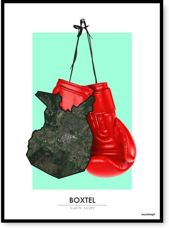 Poster Boxtel - Handgemaakte stadskaart - Pop-Art Design - B2 (50 x 70 ...