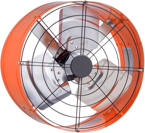 Gevelventilator - 15 inch zolderafzuigventilator in fel oranje met ...