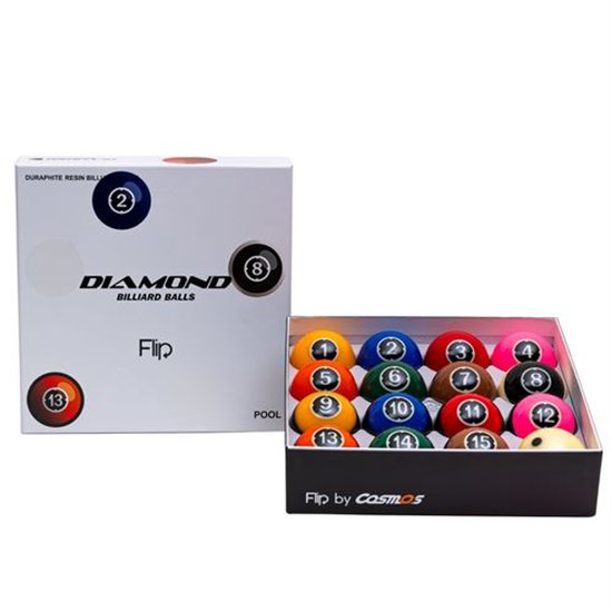 Diamond Flip TV Fenolhars Poolballen 57,5mm - Phenolic Pool Balls | bol