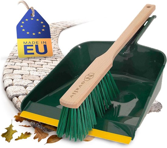 Lange steel tuinklauwset, 2-delig, kunststof, groen en geel, veegset ...