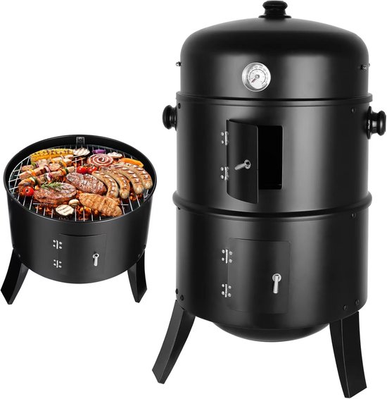 Houtskool grill - 3-in-1 - Ø45 cm - Houtskoolbarbecues - Briketten ...